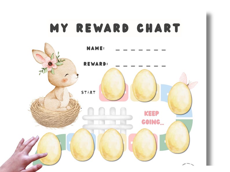 Easter Sticker Reward Chart for Kids & Toddlers: Printable Behavior ...