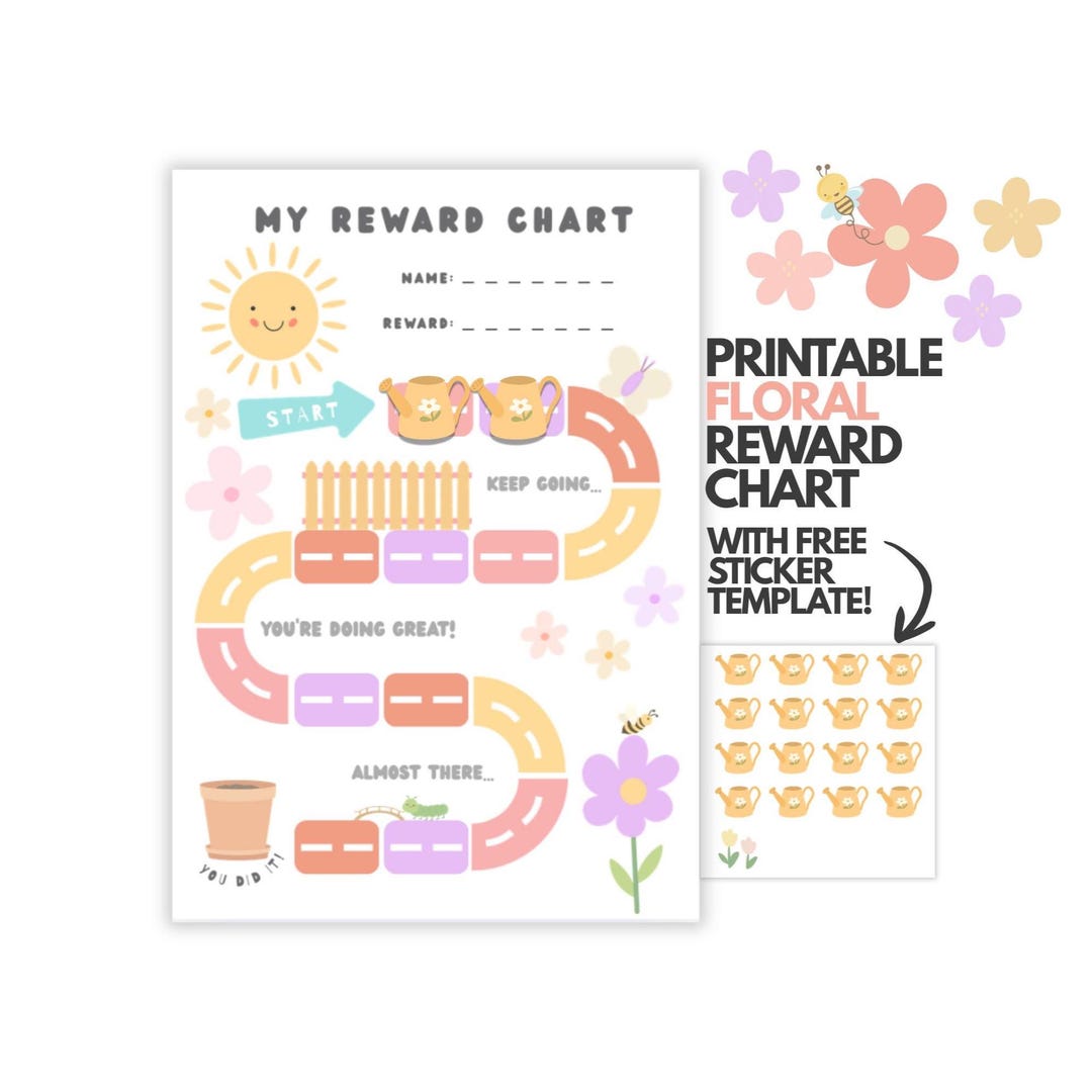 Spring Flowers Reward Chart for Kids & Toddlers: Printable Behavior ...