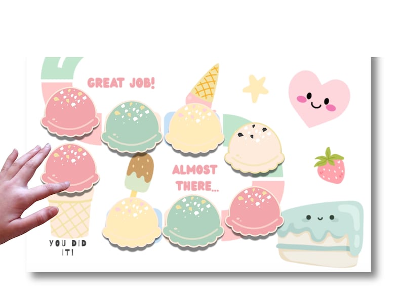 Ice Cream Reward Chart for Kids & Toddlers: Printable Behavior Tracker ...