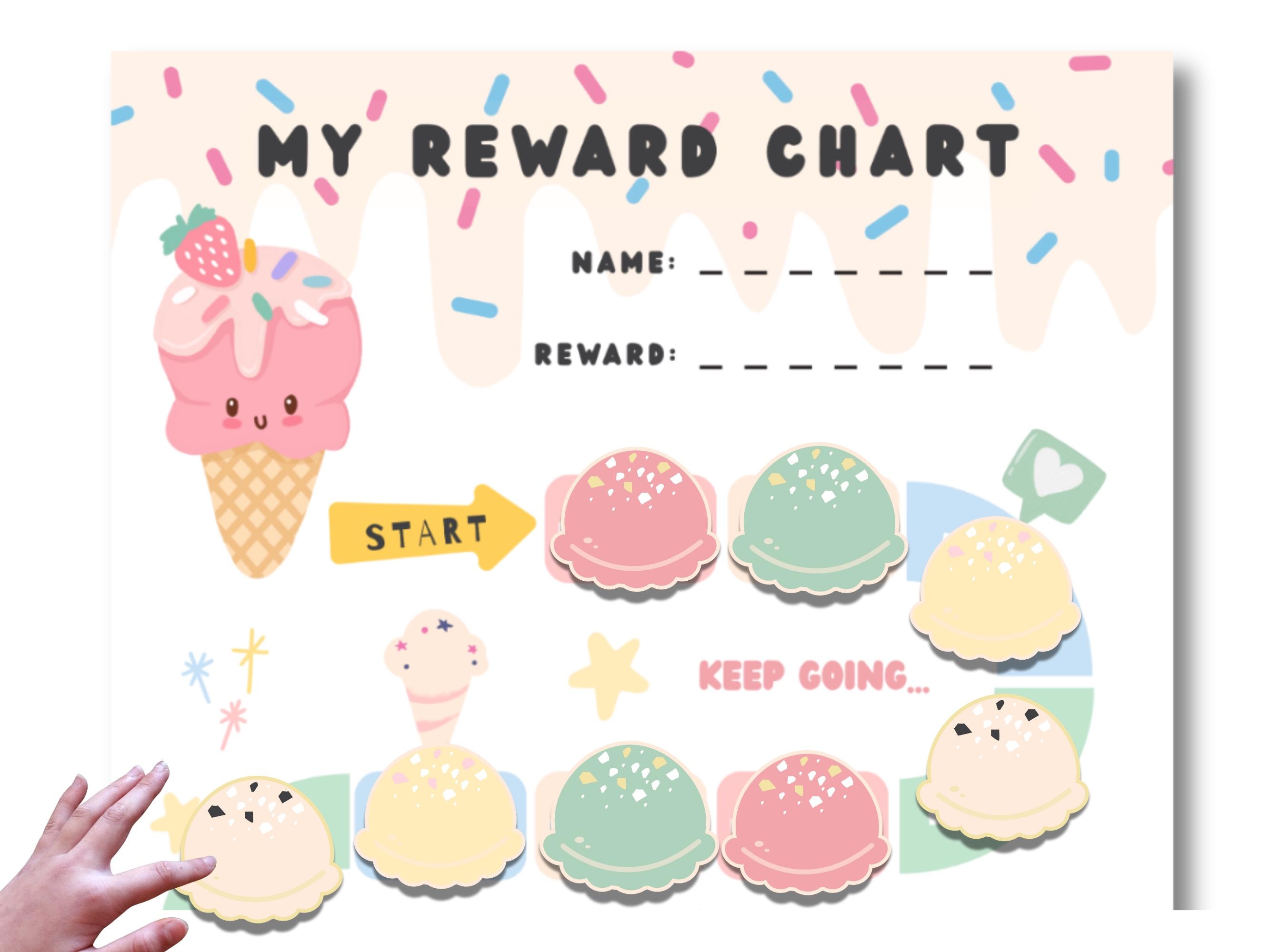 Ice Cream Reward Chart for Kids & Toddlers: Printable Behavior Tracker ...