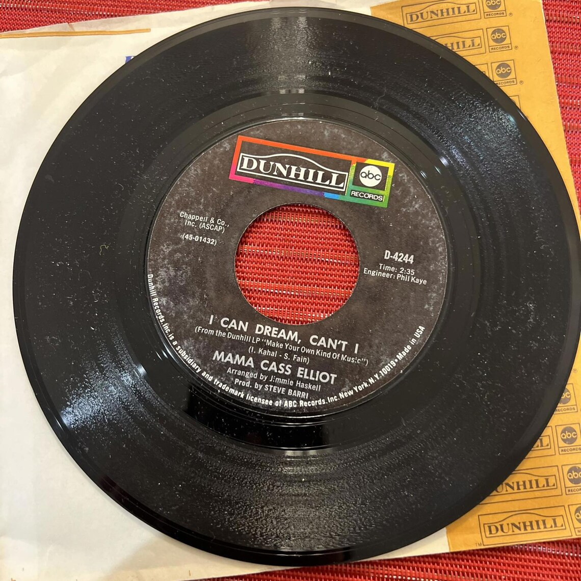 Mama Cass Elliot - I Can Dream, Can't I/A Song That Never Comes 45rpm ...