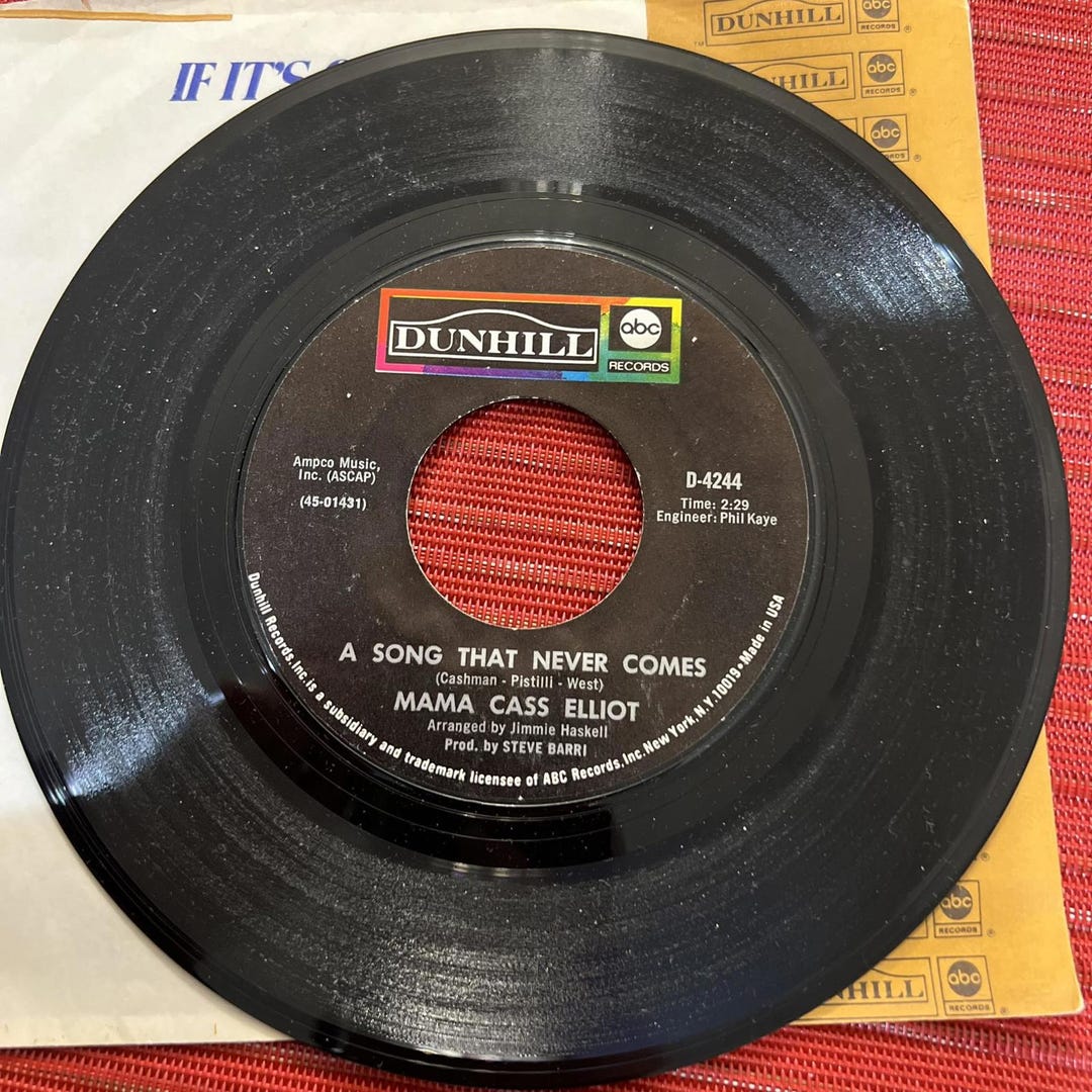 Mama Cass Elliot - I Can Dream, Can't I/A Song That Never Comes 45rpm ...