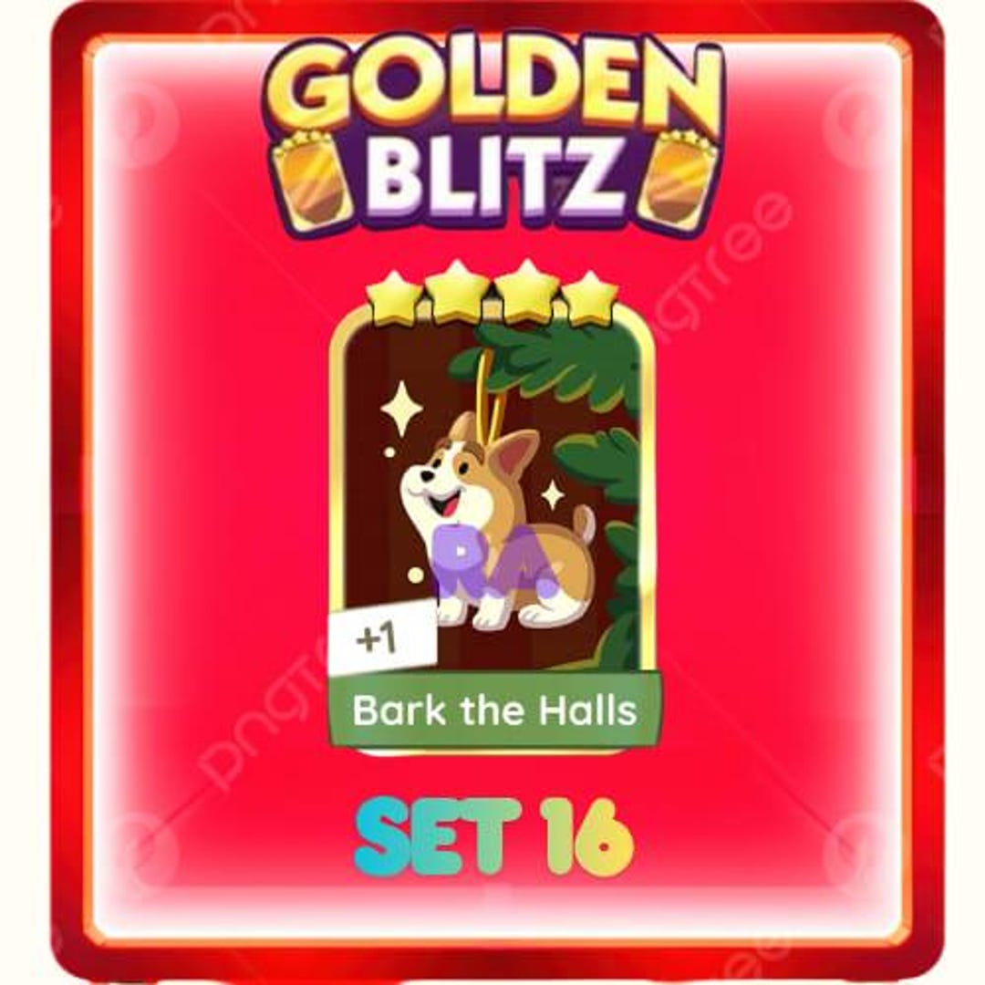 Bark the Halls | Golden Blitz | Monopoly Go 4 Star Sticker Gold - Etsy