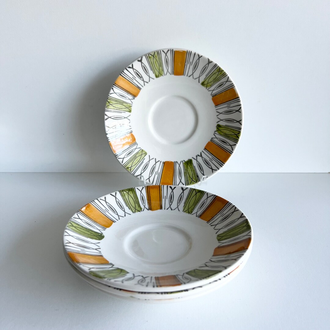 4 Replacement Saucers, Kathy Winkle, Broadhurst Saucers, Viscount ...