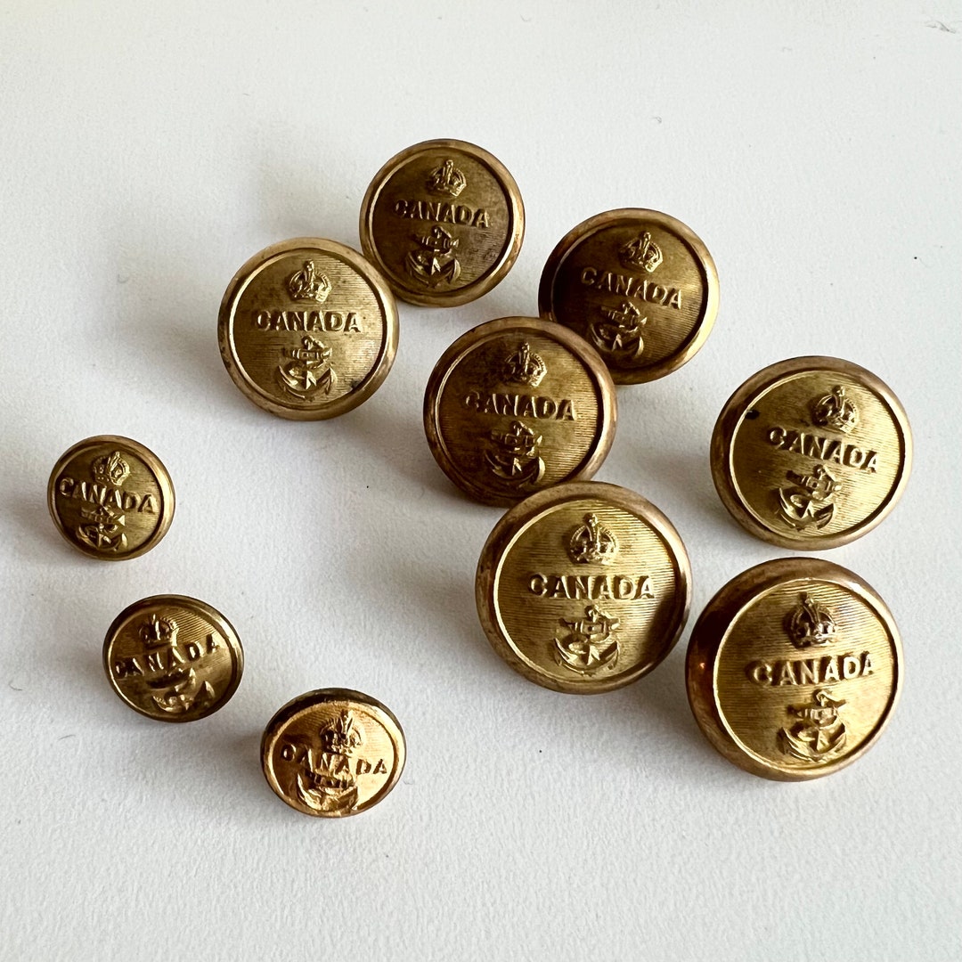 4 Lots of Vintage Canadian Military Buttons, WWII World War II ...