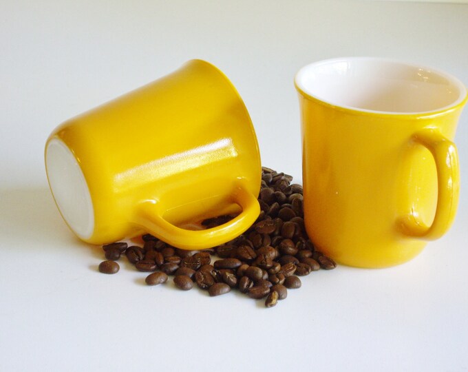 Vintage Corning Yellow Mugs Set of 2 Great for Cottage - Etsy