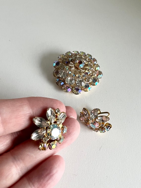 Signed Continental, Aurora Borealis Rhinestone Brooch… - Gem Signed Continental, Aurora Borealis Rhinestone Brooch… - Gem