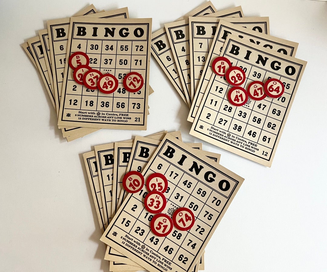 Original Bingo Card Lot, 5 Cards Plus Call Numbers Spelling BINGO for ...