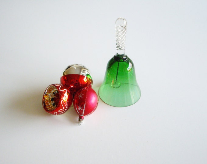 Glass Christmas Bell, Christmas, Green, Made in Poland, Art Glass, Bell ...
