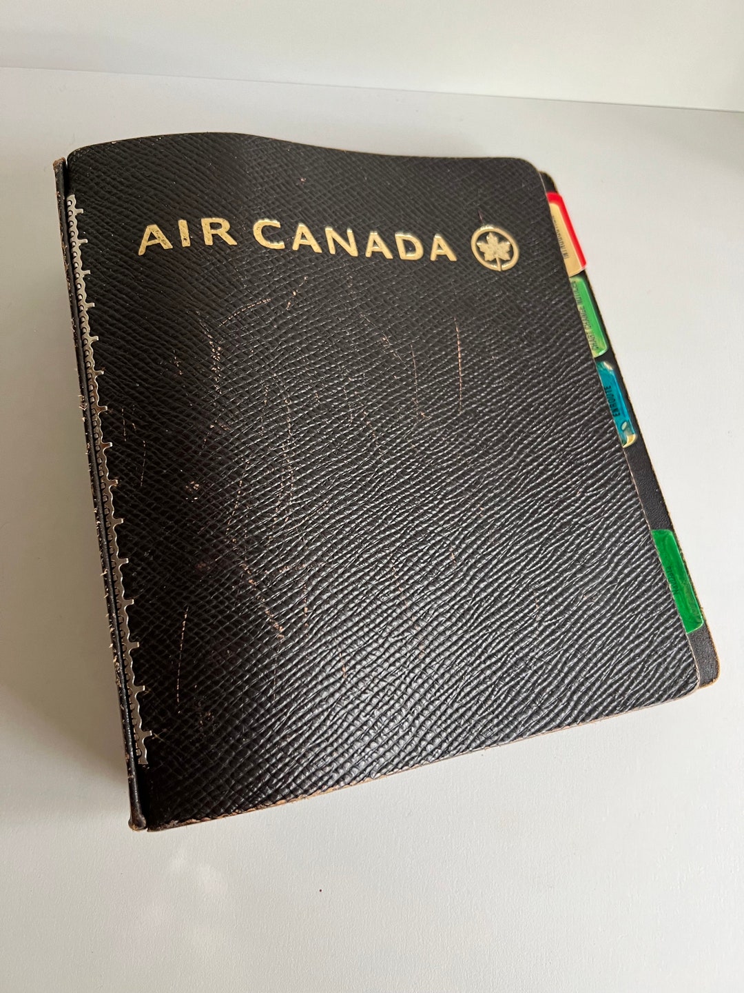 Air Canada Binder, Pilot Reference Binder, Leather, With Dividers, Air ...
