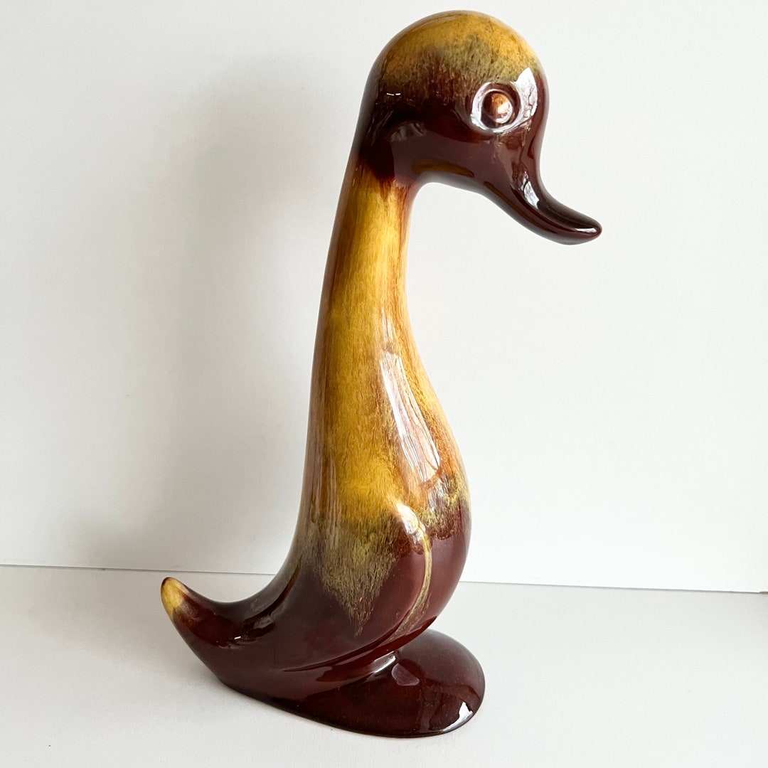 Blue Mountain Pottery, Duck Figurine, Tall, BMP Harvest Gold and Brown ...