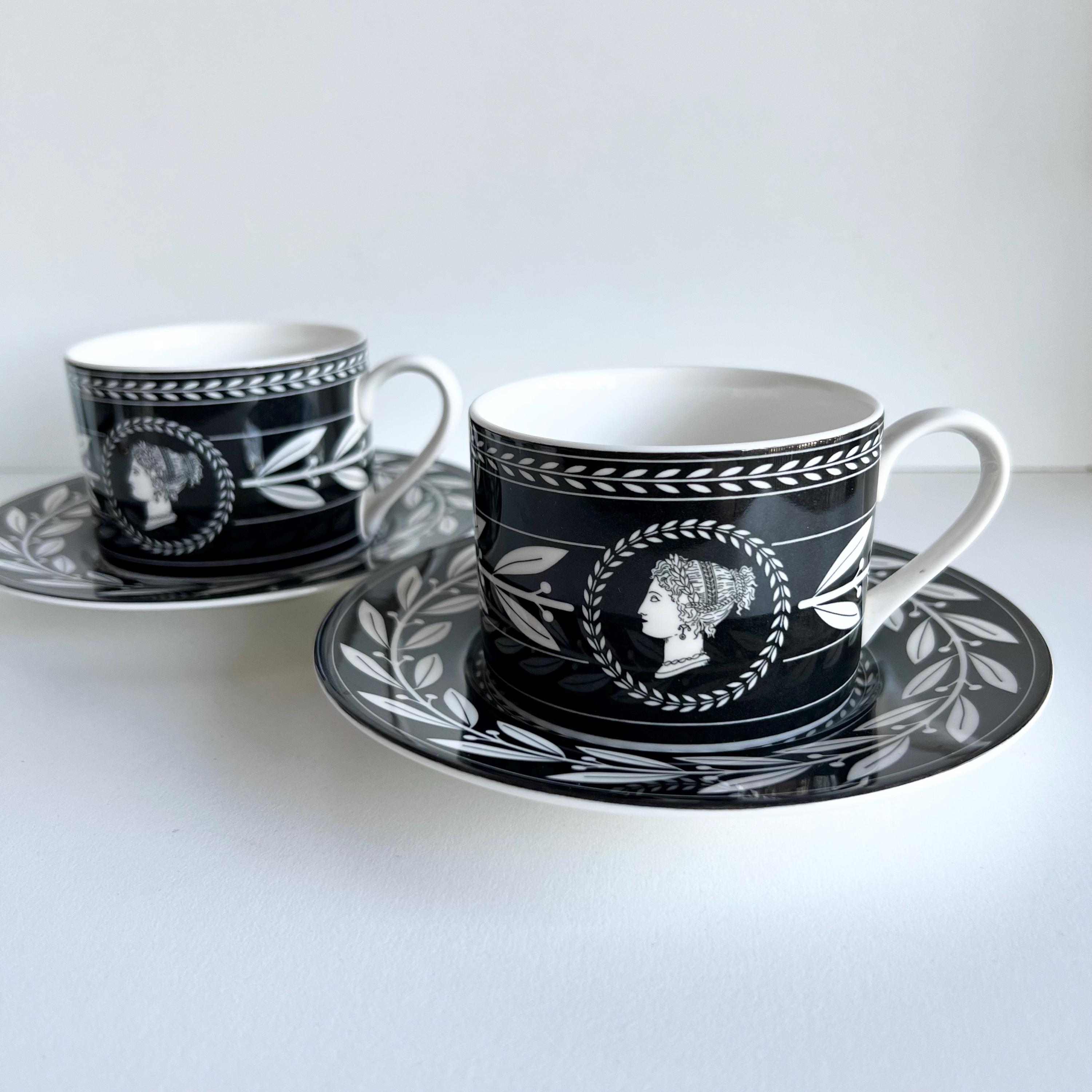 Victoria Beale Casual Coffee Cups and Saucers, Black & White, Olympia ...