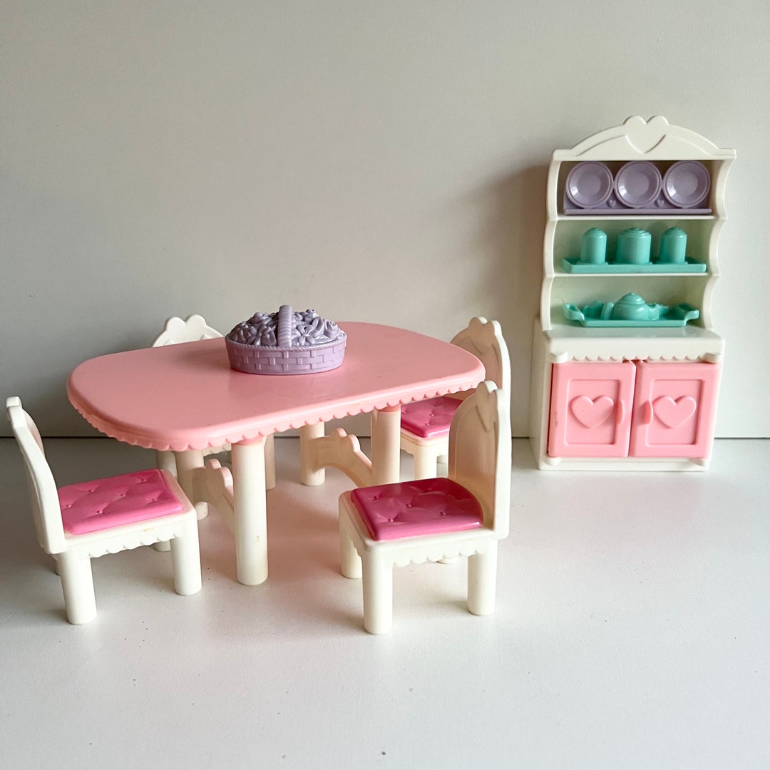 Playskool 1990s Dining Room Set Table and Chairs Hutch - Etsy