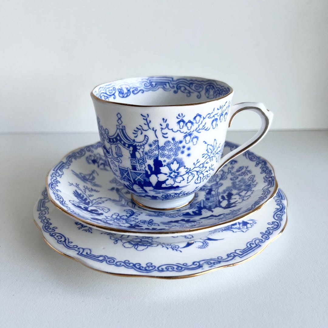 Royal Albert Mikado Trio Cup, Saucer and Plate, Blue and White ...