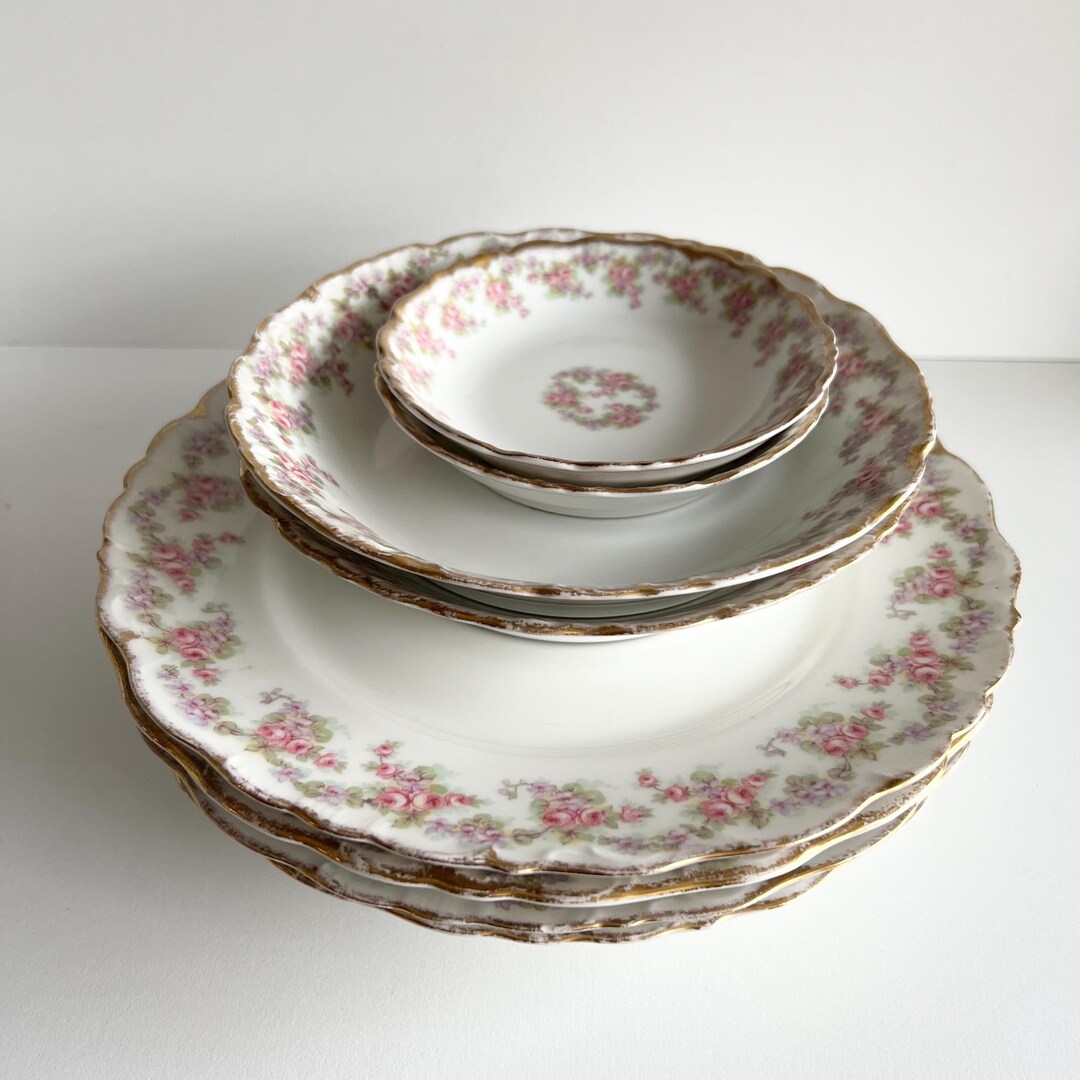 Antique Limoges Elite Works, Rose Buds and Gold Edge, Romantic Floral ...