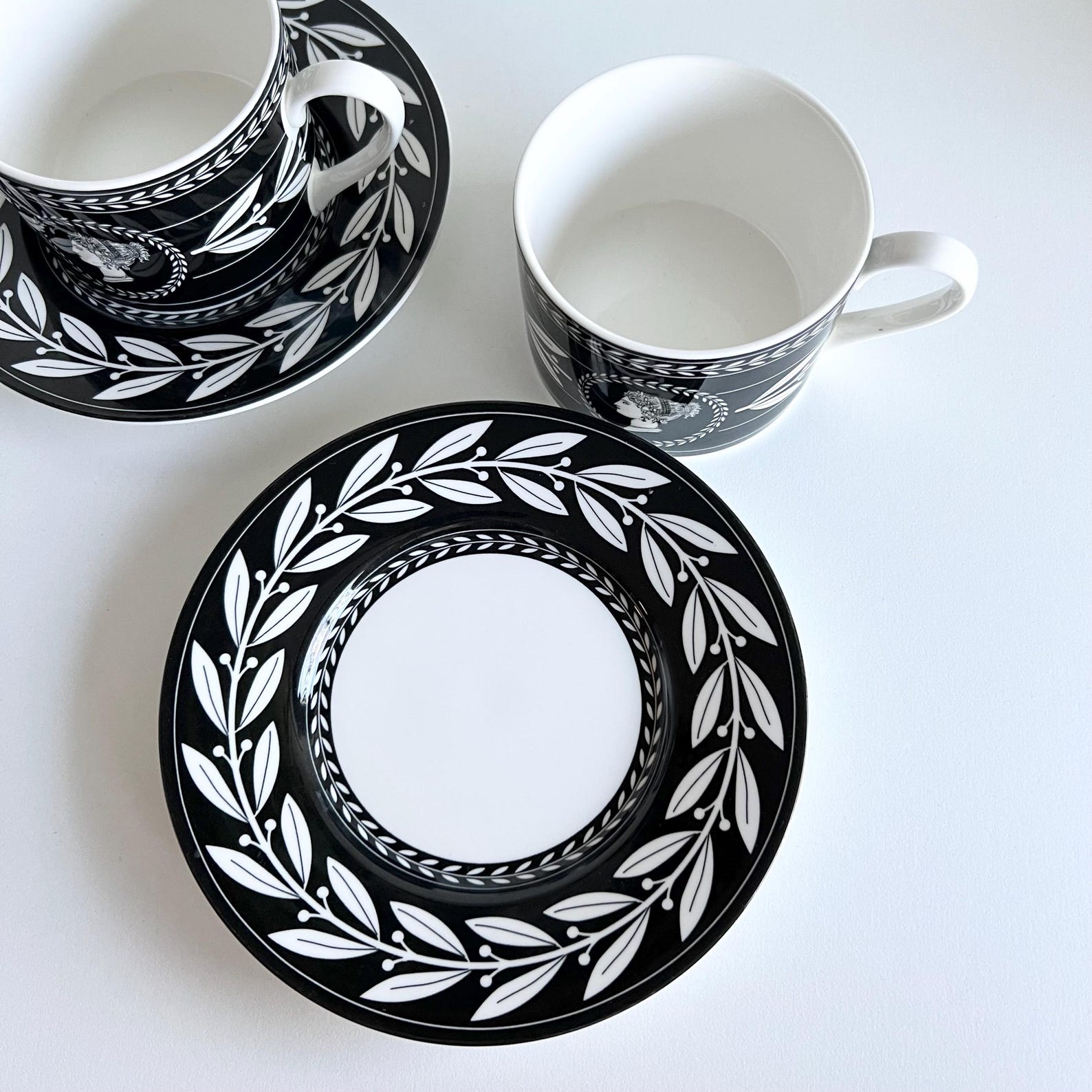 Victoria Beale Casual Coffee Cups and Saucers, Black & White, Olympia ...