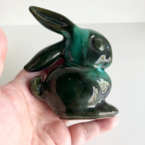 Blue Mountain Pottery, Small Rabbit or Bunny, BMP Black and Green Drip ...