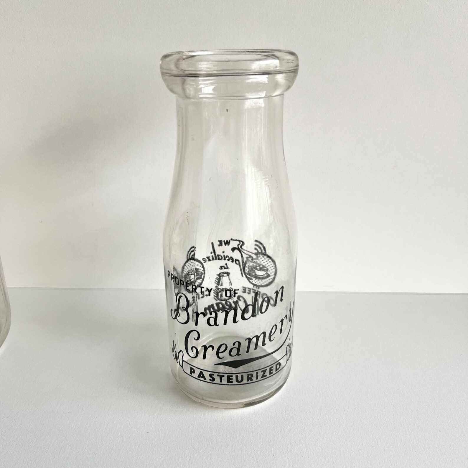 Vintage Milk Bottle, Collectible Dairy, Small Cream, Red and Black ...