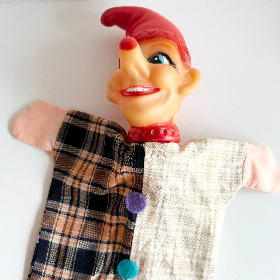 Rubber Faced Puppet, Jester or Clown With Long Nose and Cloth Body - Etsy