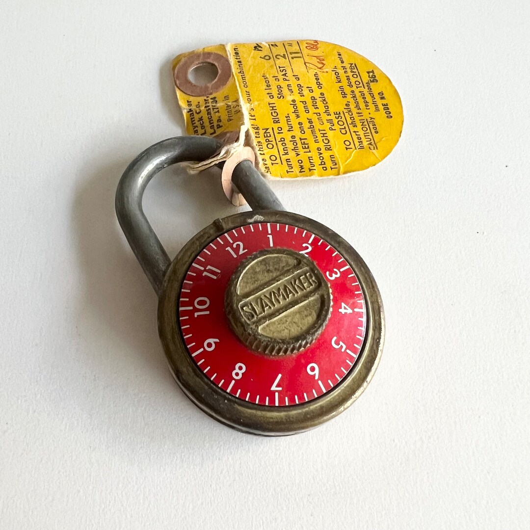 Vintage Combination Lock Shabby Distressed Red Dial - Etsy