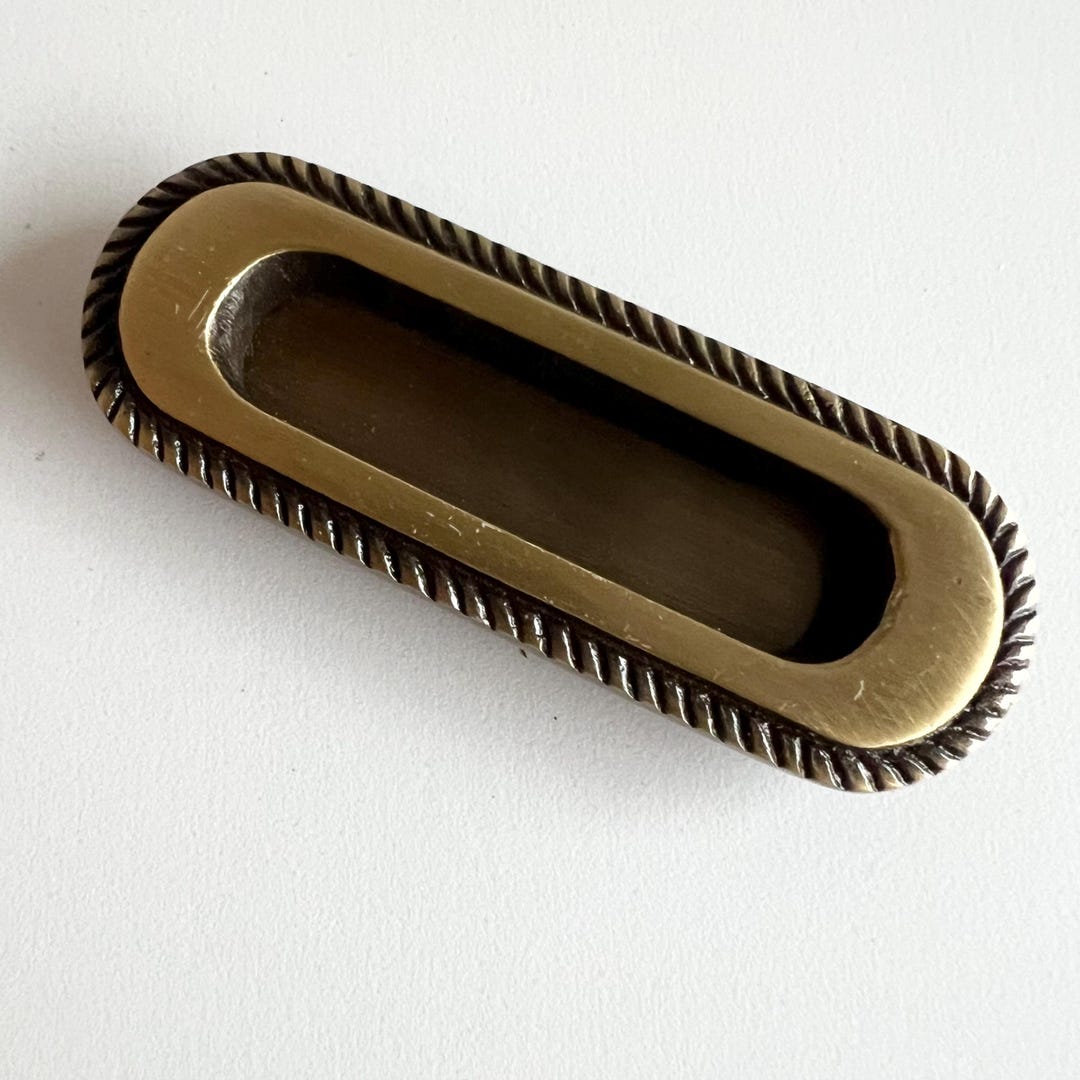 1 Vintage Pocket Door Inset Handles, Total of 3 Available, Rope Detail ...