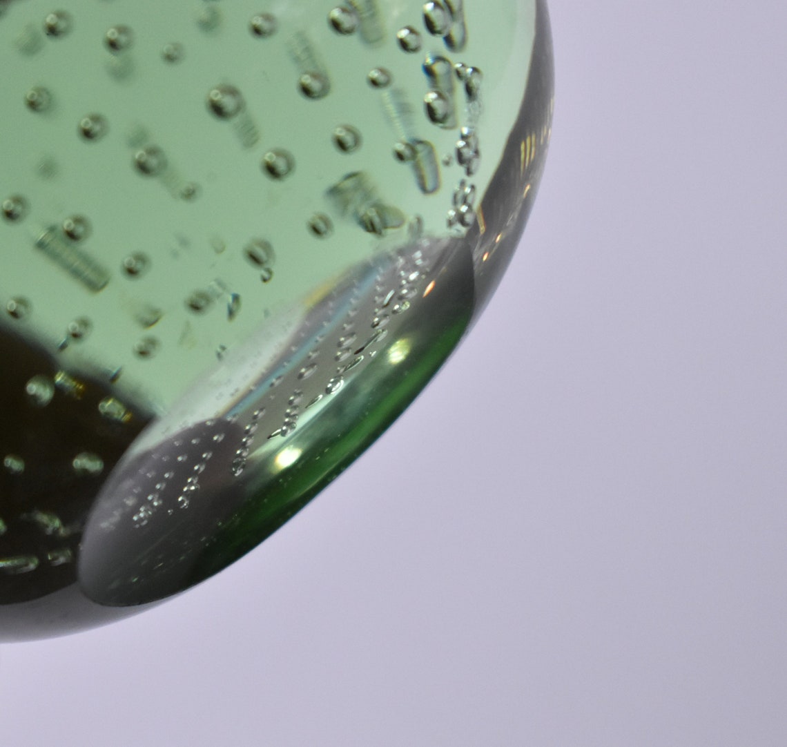 Green Glass Apple Paperweight Controlled Bubble Jaffe Rose | Etsy