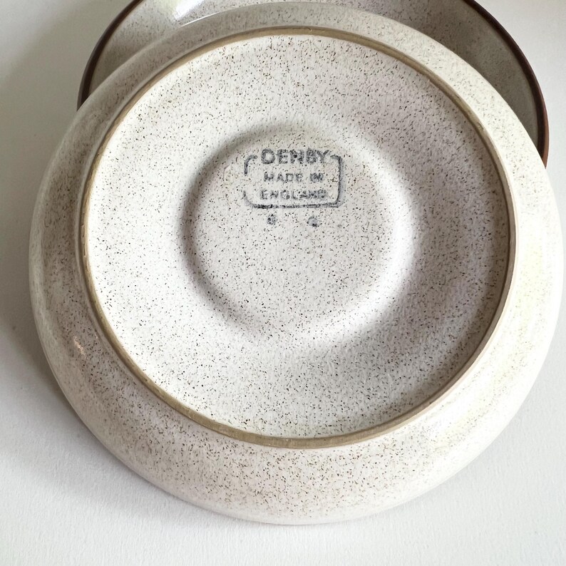 2 Vintage Denby Saucers, Potters Wheel Pattern, Mid-century Stoneware ...