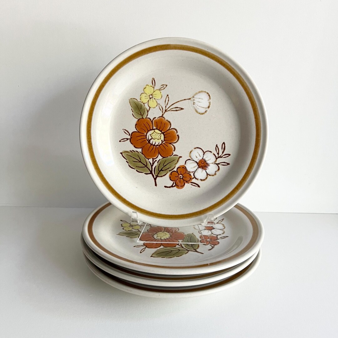Mountain Wood Collection Side Plates, Trellis Blossom Salad Plates, Set ...