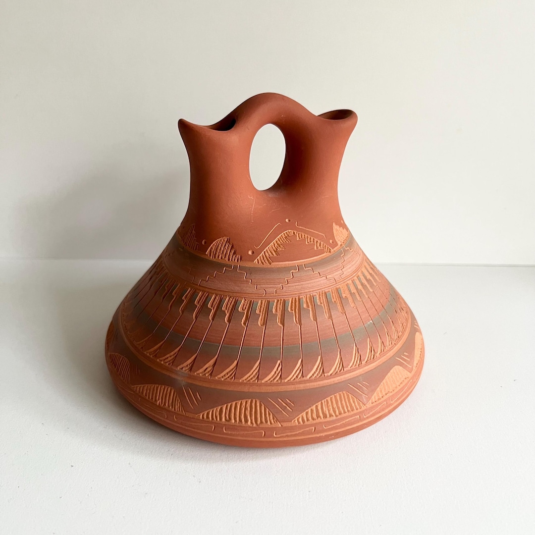 Dena Johnson Pottery Wedding Vase, Southwestern Navajo Native American ...