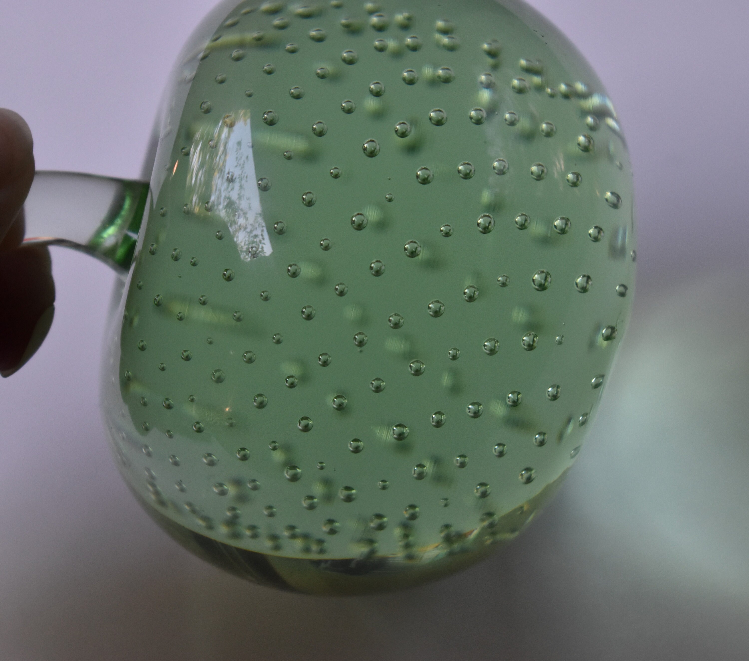 Green Glass Apple Paperweight Controlled Bubble Jaffe Rose | Etsy