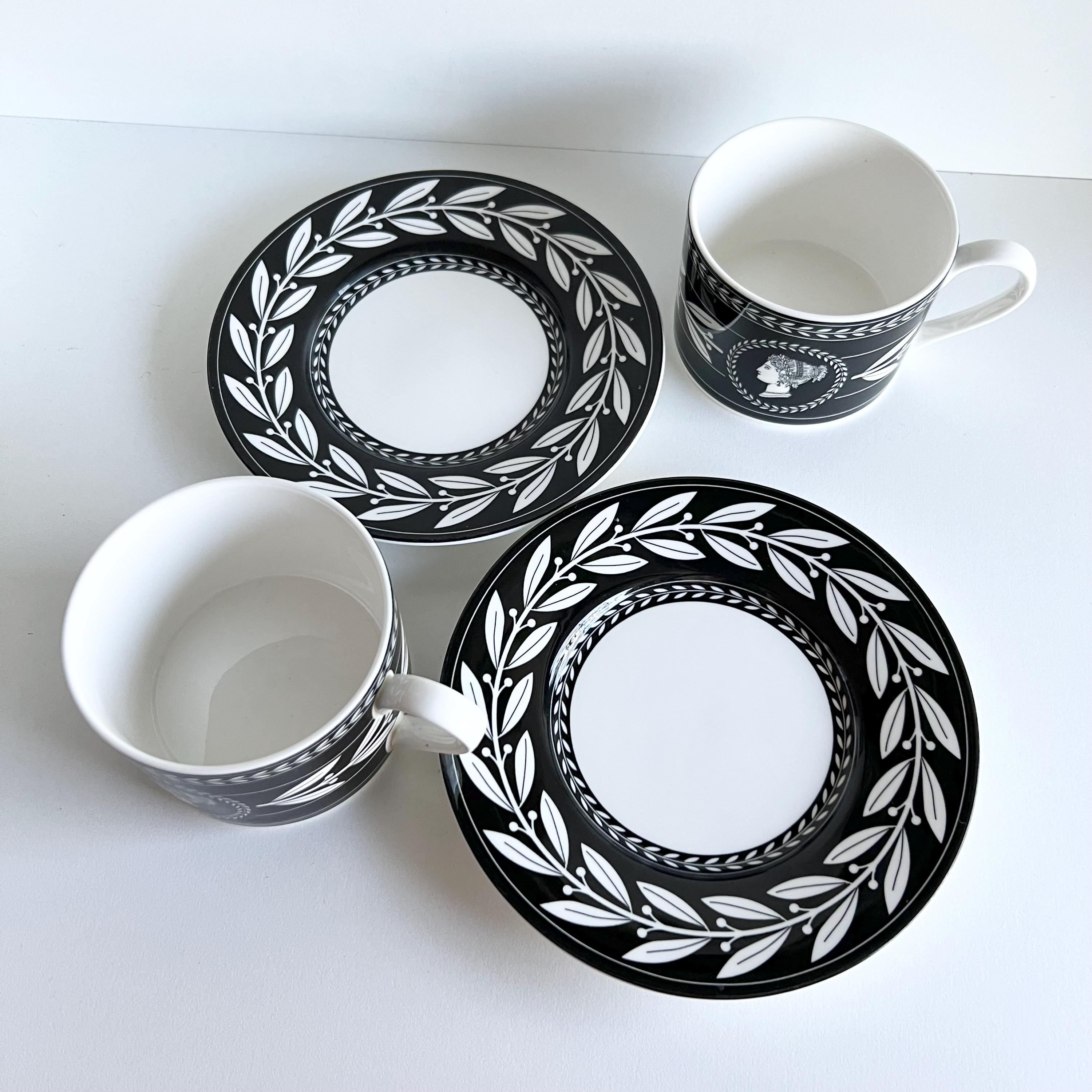 Victoria Beale Casual Coffee Cups and Saucers, Black & White, Olympia ...