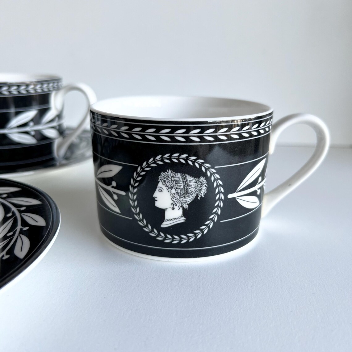 Victoria Beale Casual Coffee Cups and Saucers, Black & White, Olympia ...
