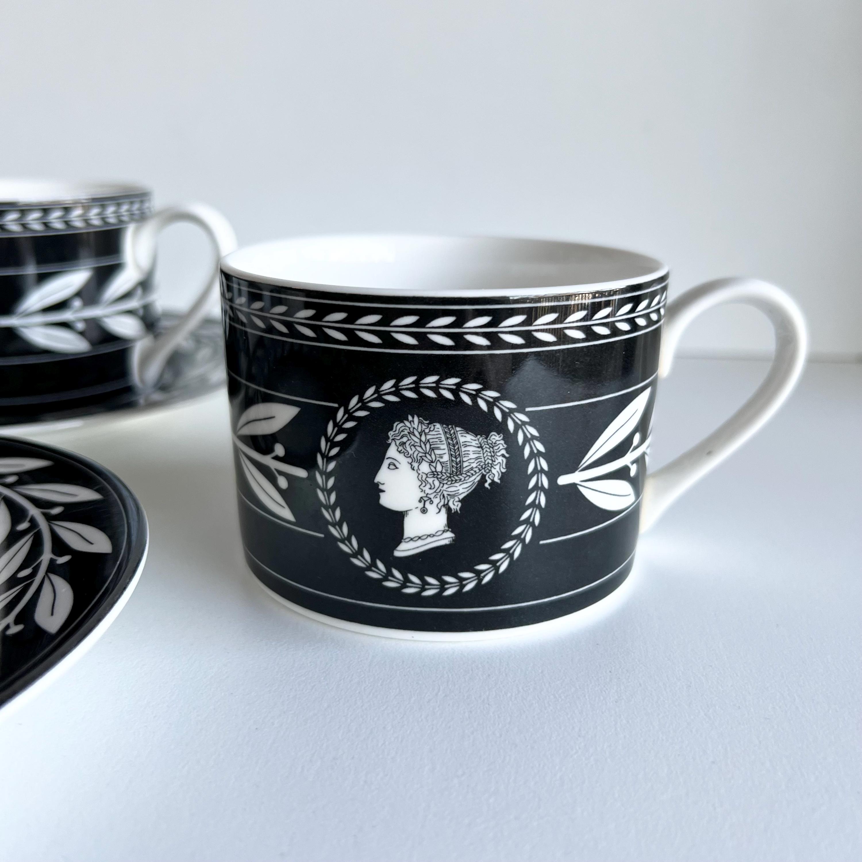 Victoria Beale Casual Coffee Cups and Saucers, Black & White, Olympia ...