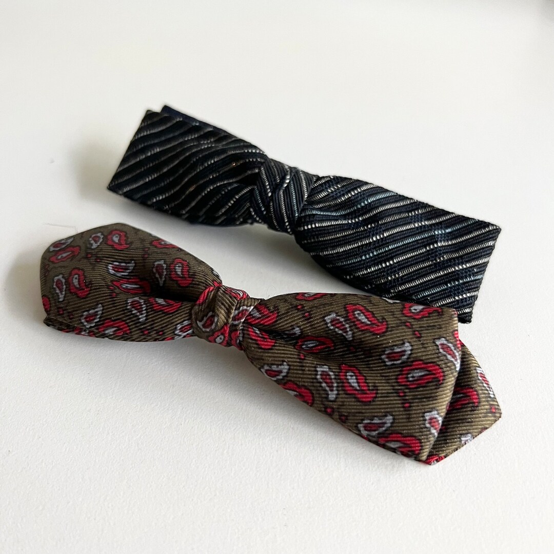 Clip-on Bow Tie, Choose From 2, 1950s Mid Century, Vintage Paisley ...