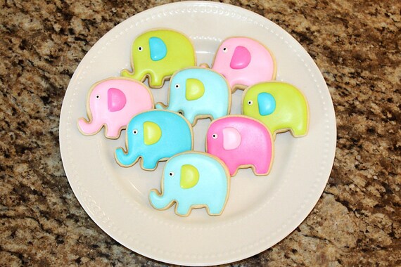 Pink Elephant Cookies