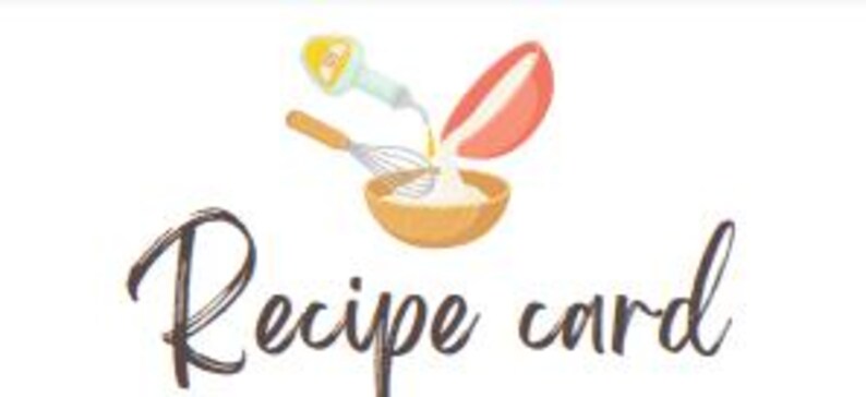 Printable Recipe Card - Save Your Favourite Recipes in Style. Instant ...
