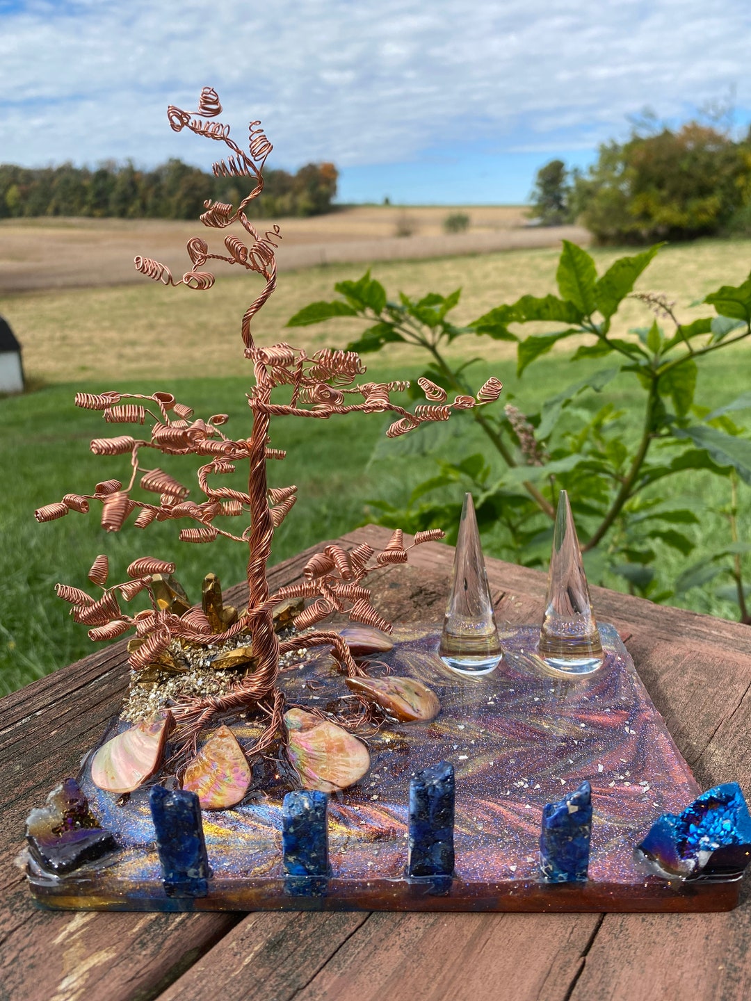 Hand-made Glow in the Dark Wire and Resin Jewelry Tree - Etsy