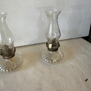 Pair of Small Glass Oil Lamps - Etsy
