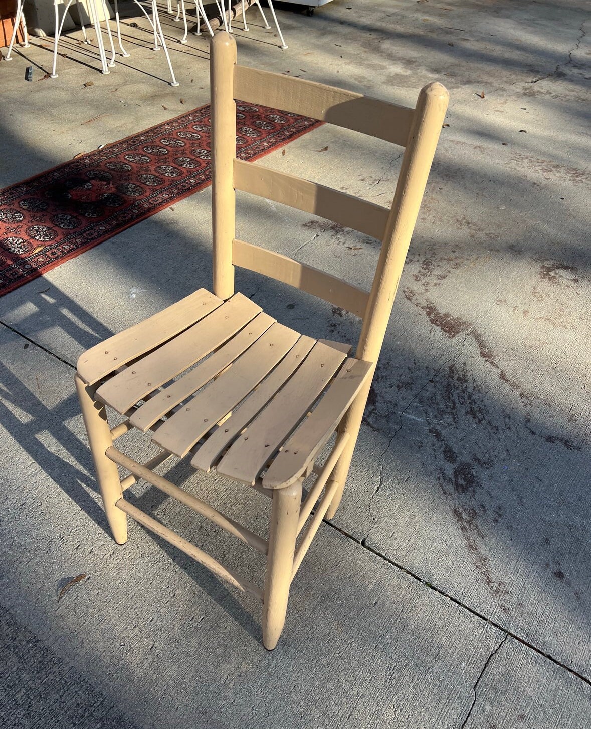 Cream Wooden Slat Side Chair - Etsy