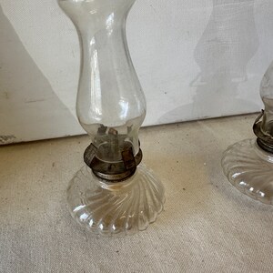 Pair of Small Glass Oil Lamps - Etsy