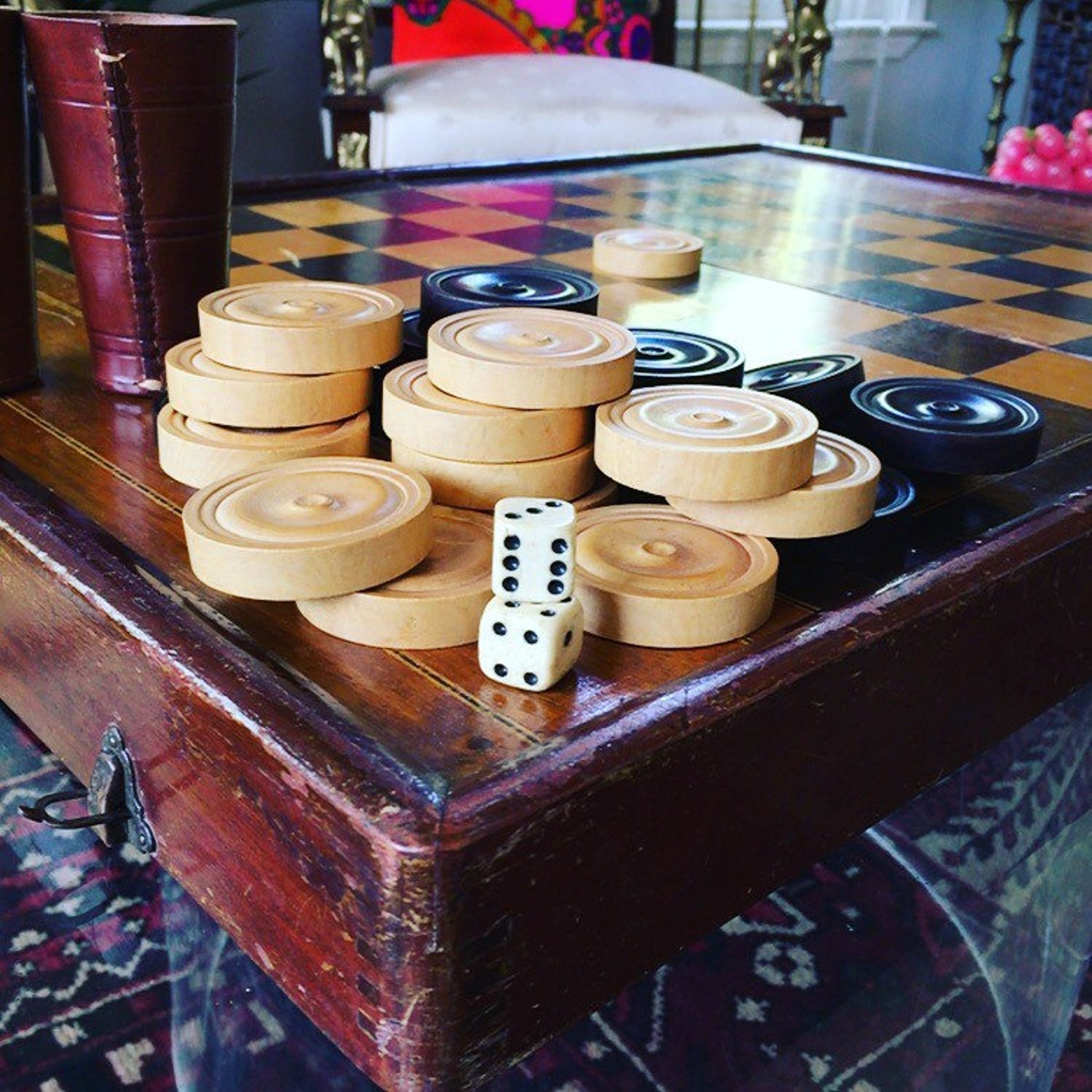 Antique Checkerboard. Circa 19c. Wooden Inlay and Dovetail - Etsy