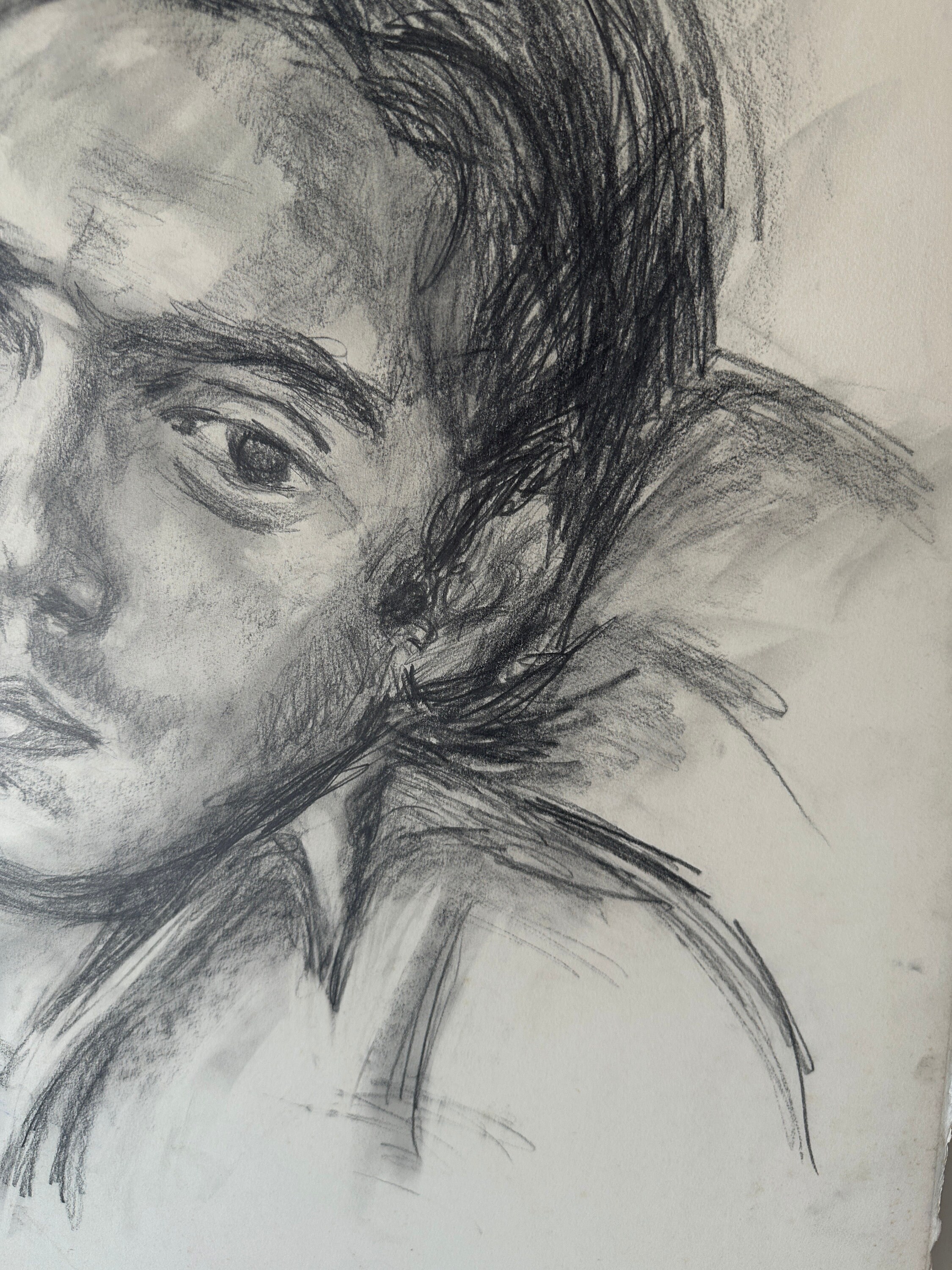 Charcoal Expressionism Drawing of Man - Etsy