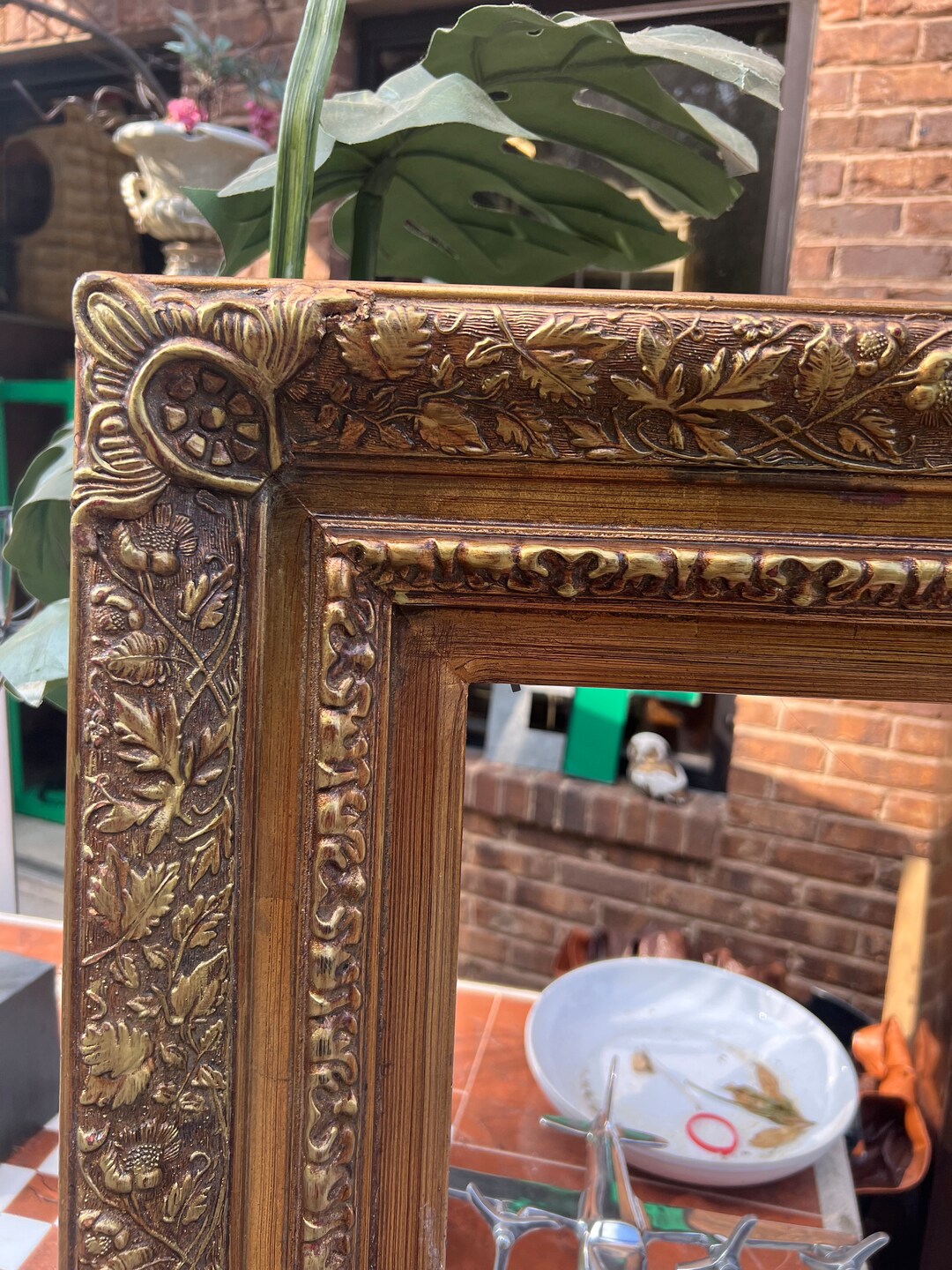 Large Gilded Frame Leaf and Floral Detail - Etsy