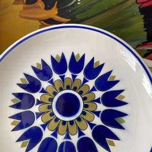 Indigo Blue Mid Century Plate** - FREE SHIPPING! - Etsy