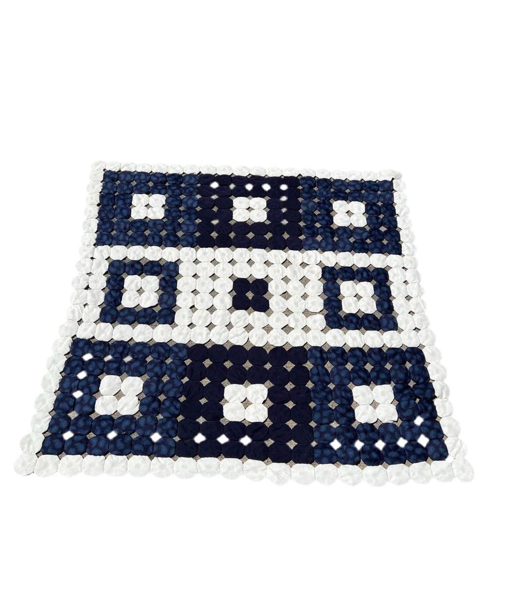 Large Handmade Navy Blue Patch Quilt - Etsy