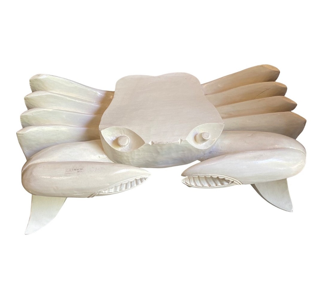 White Nautical Crab Bench - Etsy