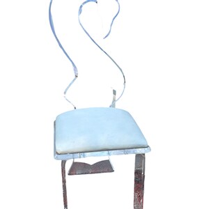 Miami Vice Single Lucite Swan Chair With White Padded Seat - Etsy