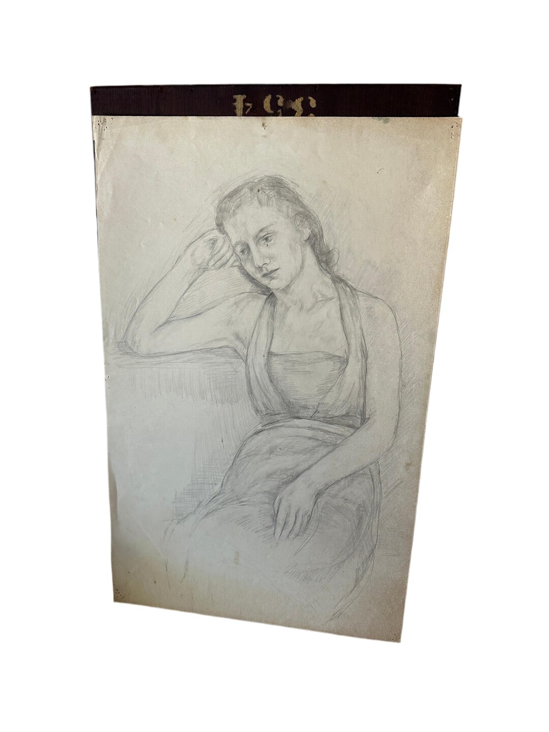 Black-and-white Portrait Pencil Sketch of a Resting Woman - Etsy