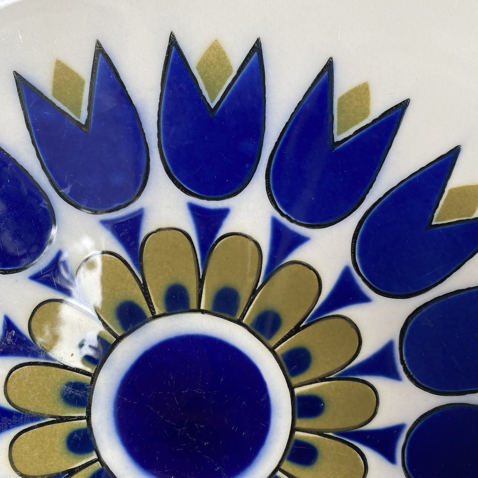 Indigo Blue Mid Century Plate FREE SHIPPING - Etsy