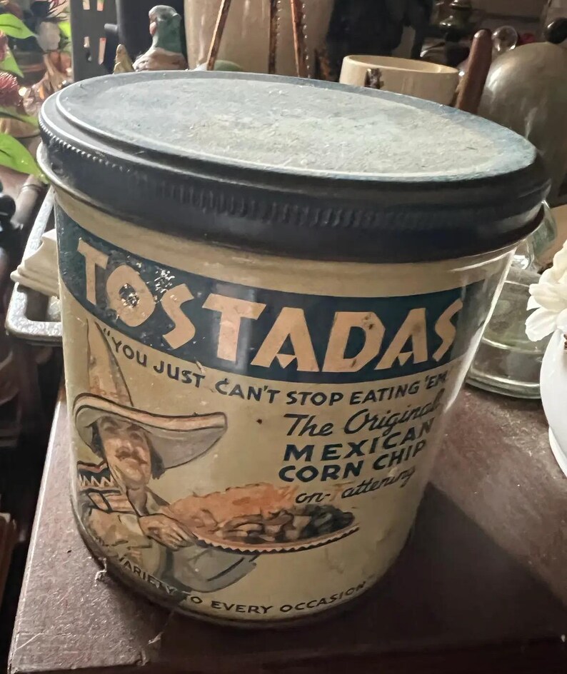 Antique Mexican Tostadas Tin Can - Etsy